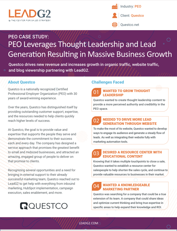 LeadG2 Case Study | PEO Industry | Questco